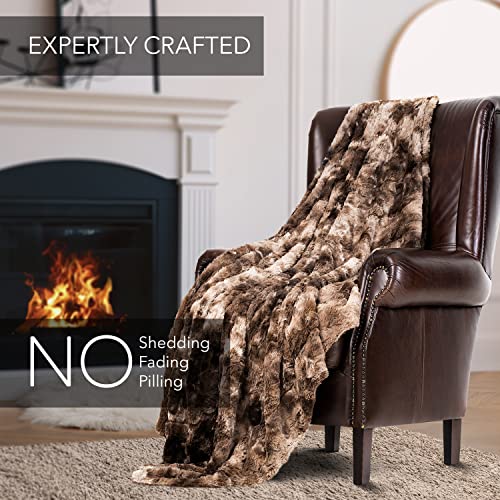 Luxury Plush Blanket - Cozy, Soft, Fuzzy Faux Fur Throw Blanket for Couch - Ideal Comfy Minky Blanket for Adults for Cold Nights by Everlasting Comfort