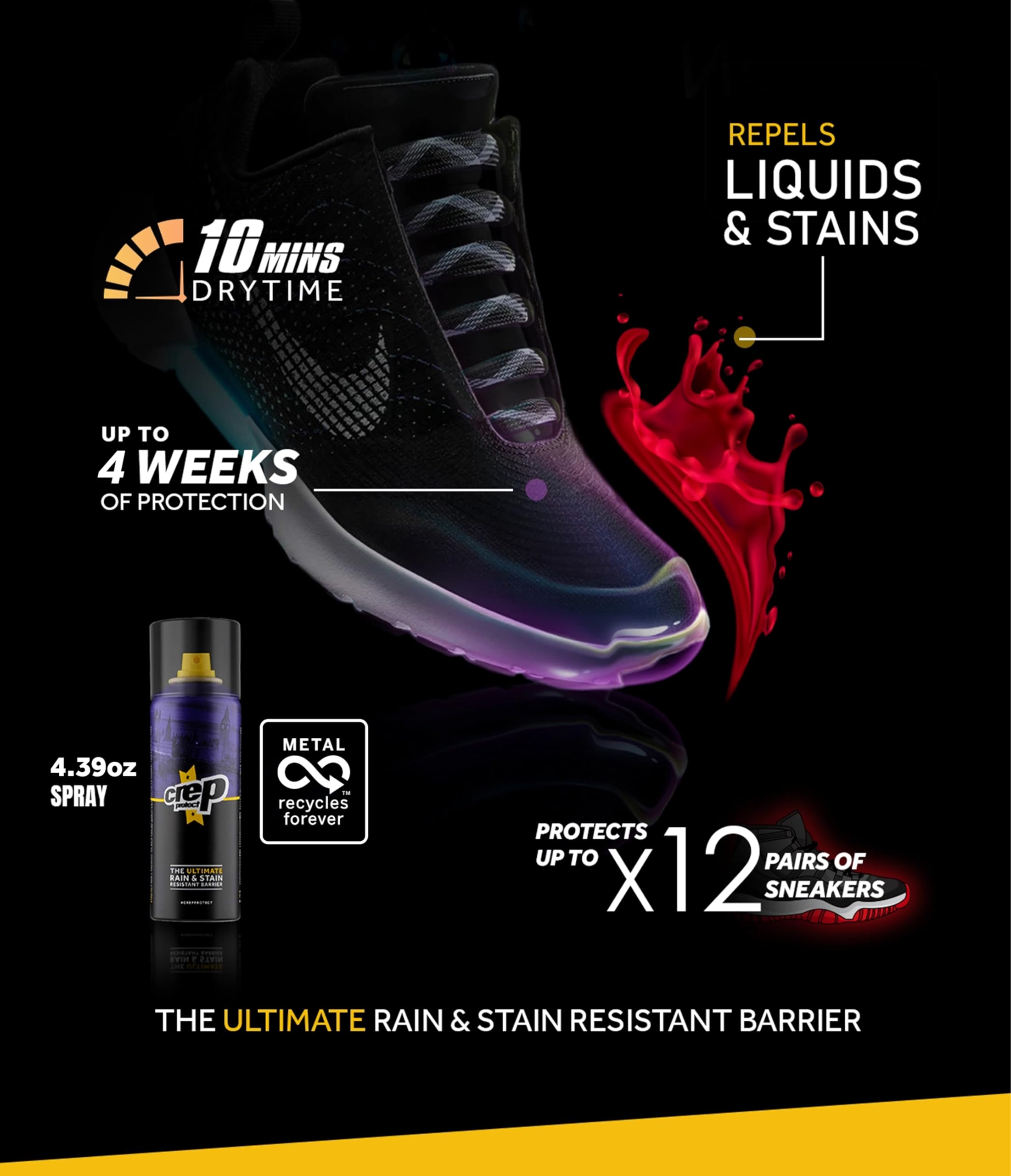 Crep Protect Shoe Protector Spray - Rain & Stain Waterproof Nano Protection for Sneaker, Leather, Nubuck, Suede & Canvas