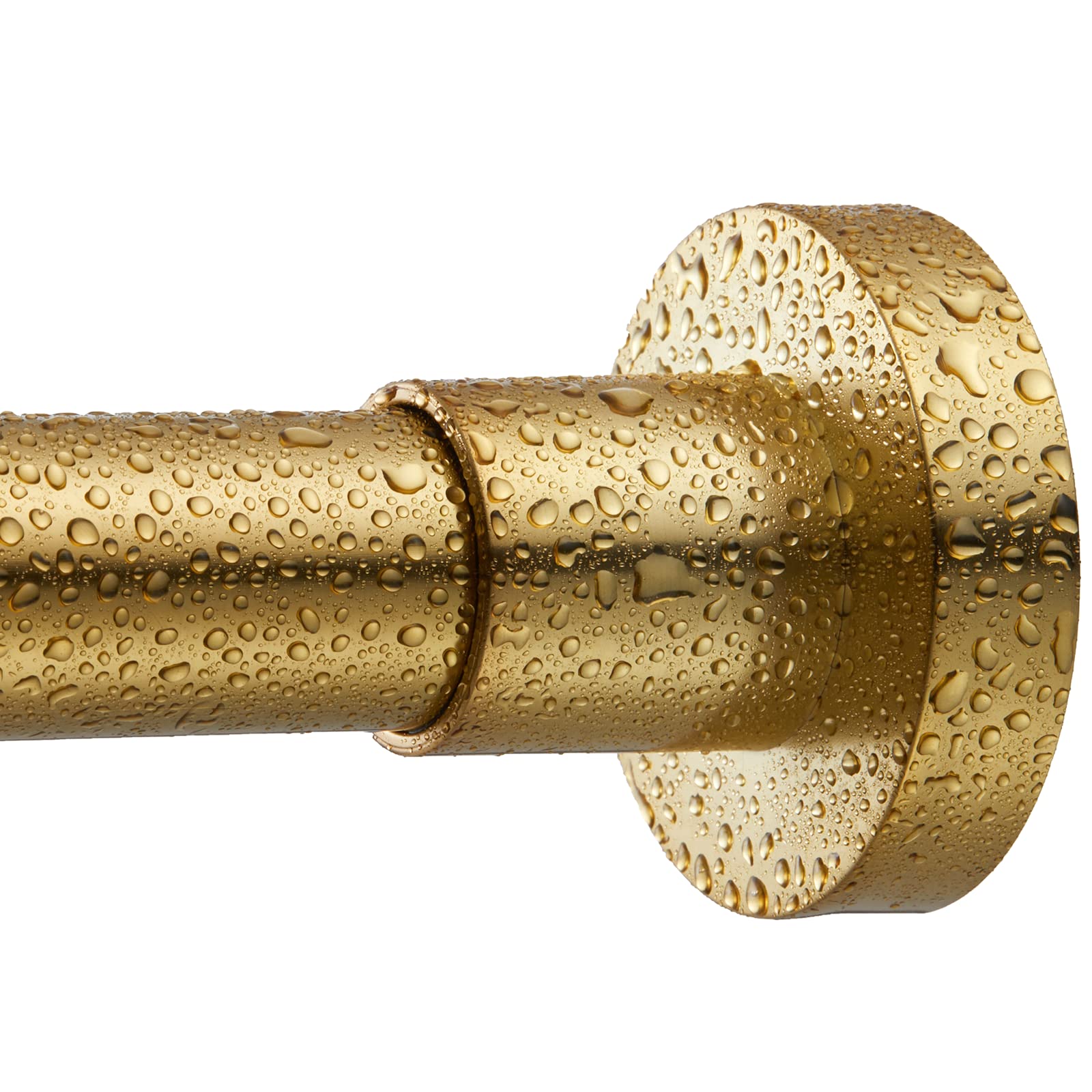 EBOATOP Shower Curtain Rod Tension- Never Rust No Drill Non-Slip Spring Tension Shower Rod, 43-73 inches Metal Steel, Gold
