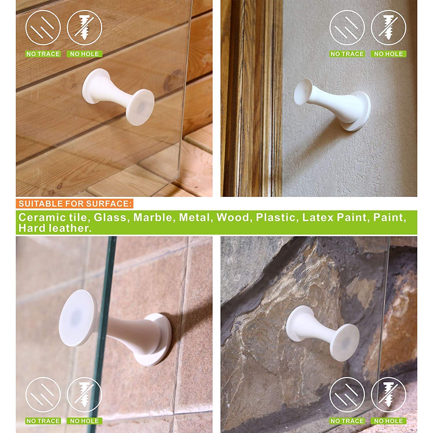 ZC GEL Magnetic Door Stopper Self Adhesive, Silicone Door Stop Holder Wall Mount Damage-Free with Durable Reusable Waterproof House Door Stopper, No Need to Drill Collision Mute No Trace (White)