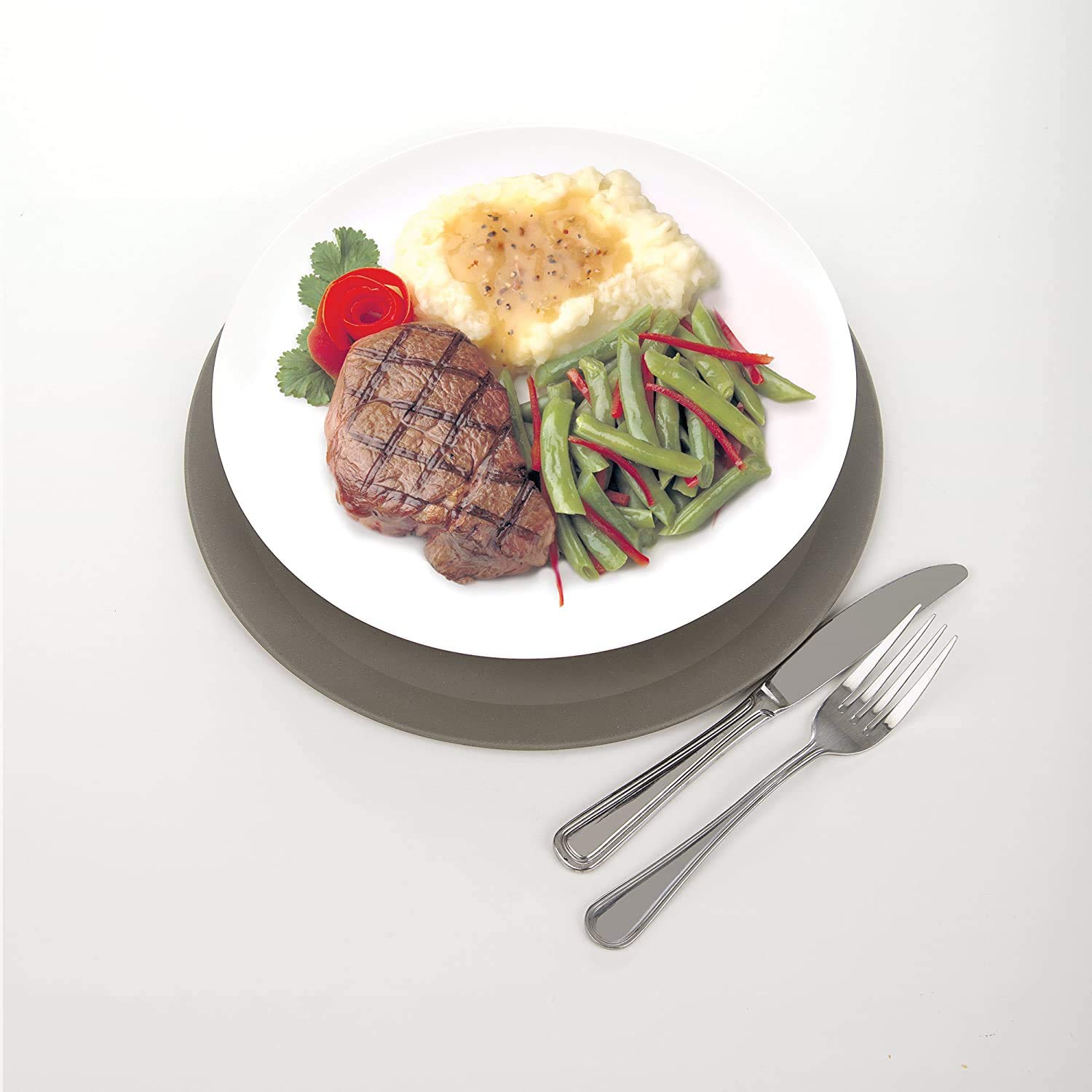 Prep Solutions Versatile Non Stick Heat Resistant Microwave Protective Hot Pad Multi Purpose Mat, 12 Inch Diameter, Beige