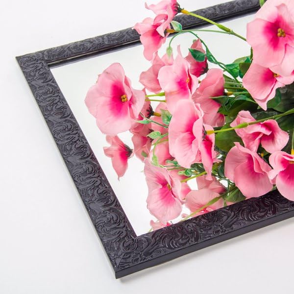 Flulep Full Length Wall Mounted Mirror, 50"x 14", Black