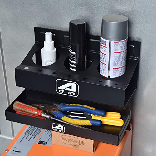 Aain Magnetic Toolbox Tray Set, Tool Box holder Accessories for Tool Organizer,Garage Storage, 2 Trays, Can Caddy, Paper Towel & Screwdriver Holder (A049)