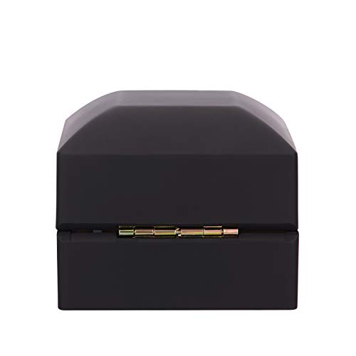 2 Pieces Ring Earring Gift Box with LED light, Elegant Velvet Ring Case Jewelry Display for Proposal, Engagement, Wedding, Gift (Black)