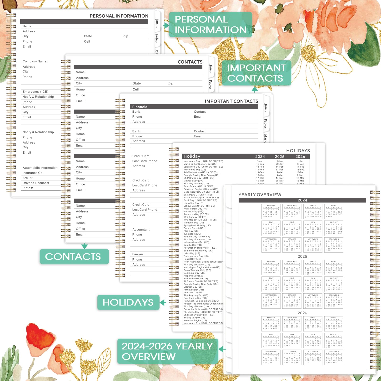 2023-2025 Monthly Planner/Calendar - 2 Year Monthly Planner 2023-2025, July 2023 - June 2025, 9" x 11", Planner with Monthly Tabs, Flexible Cover, Two-Side Pocket, Perfect Organizer