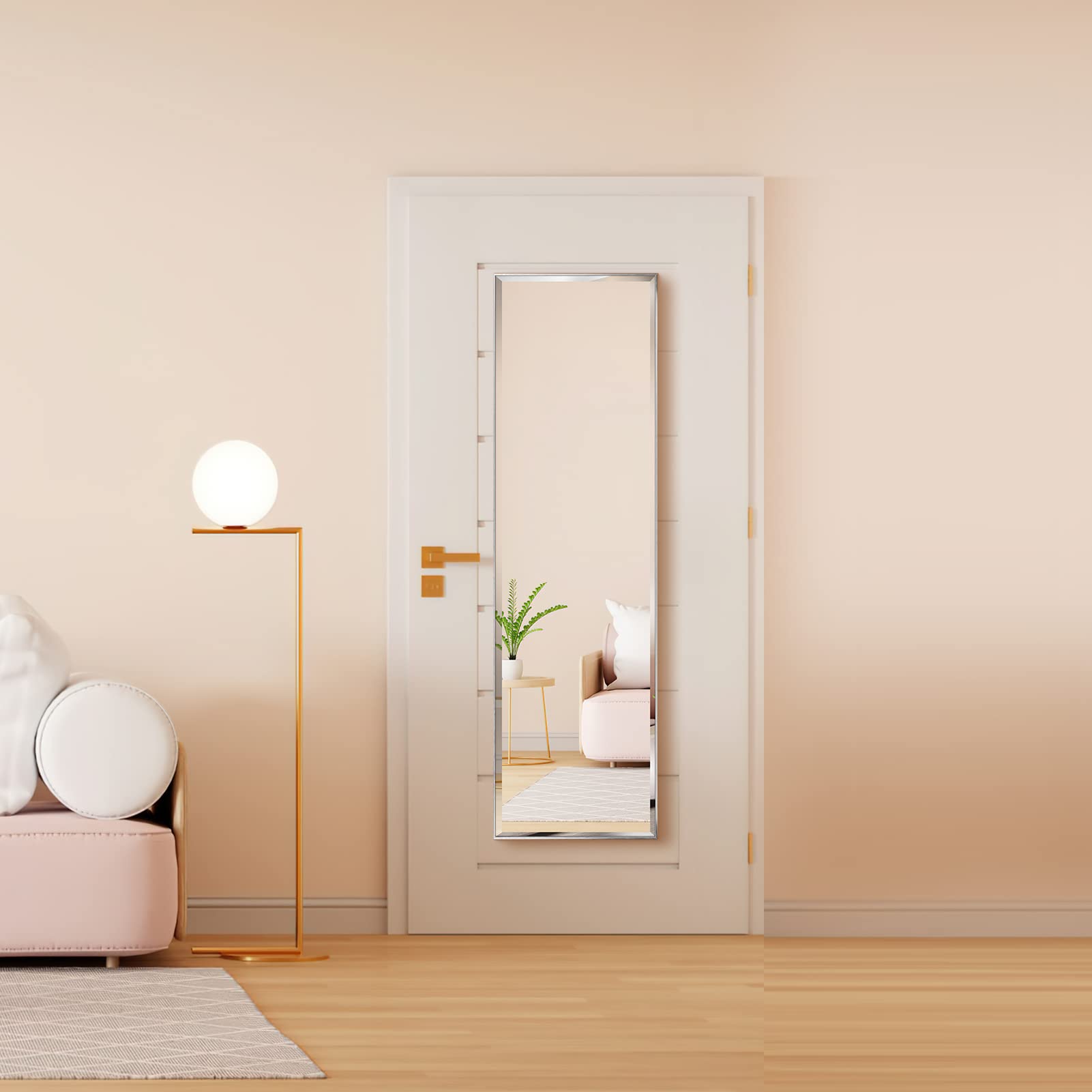 PETAFLOP 14x48 Inch Full Length Mirror and 4PCS 11x11 Inch Wall Mirror Tiles