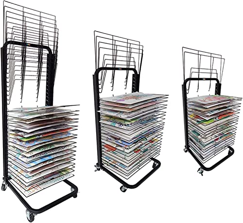 Ewatchaccessories Art Drying Rack, Solid Mobile Art Drying Rack with Wire Shelves for Works of Art Classrooms Studios and Home Use, Black Powder Coated Finish.Drying & Print Racks (Size : 20-Layer)