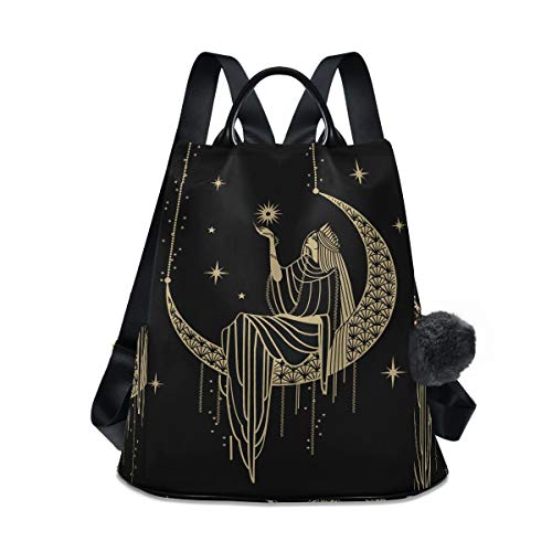 ALAZA Sacral Night Girl on Moon Trips Hiking Camping Rucksack Pack for Women