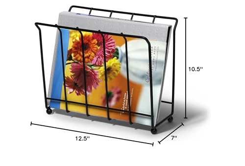 Spectrum Desktop Magazine Rack (Black) - Standing Wire Storage for Desk, Office, Side Table, Bathroom, Files, Workspace, Books, Paper, & More