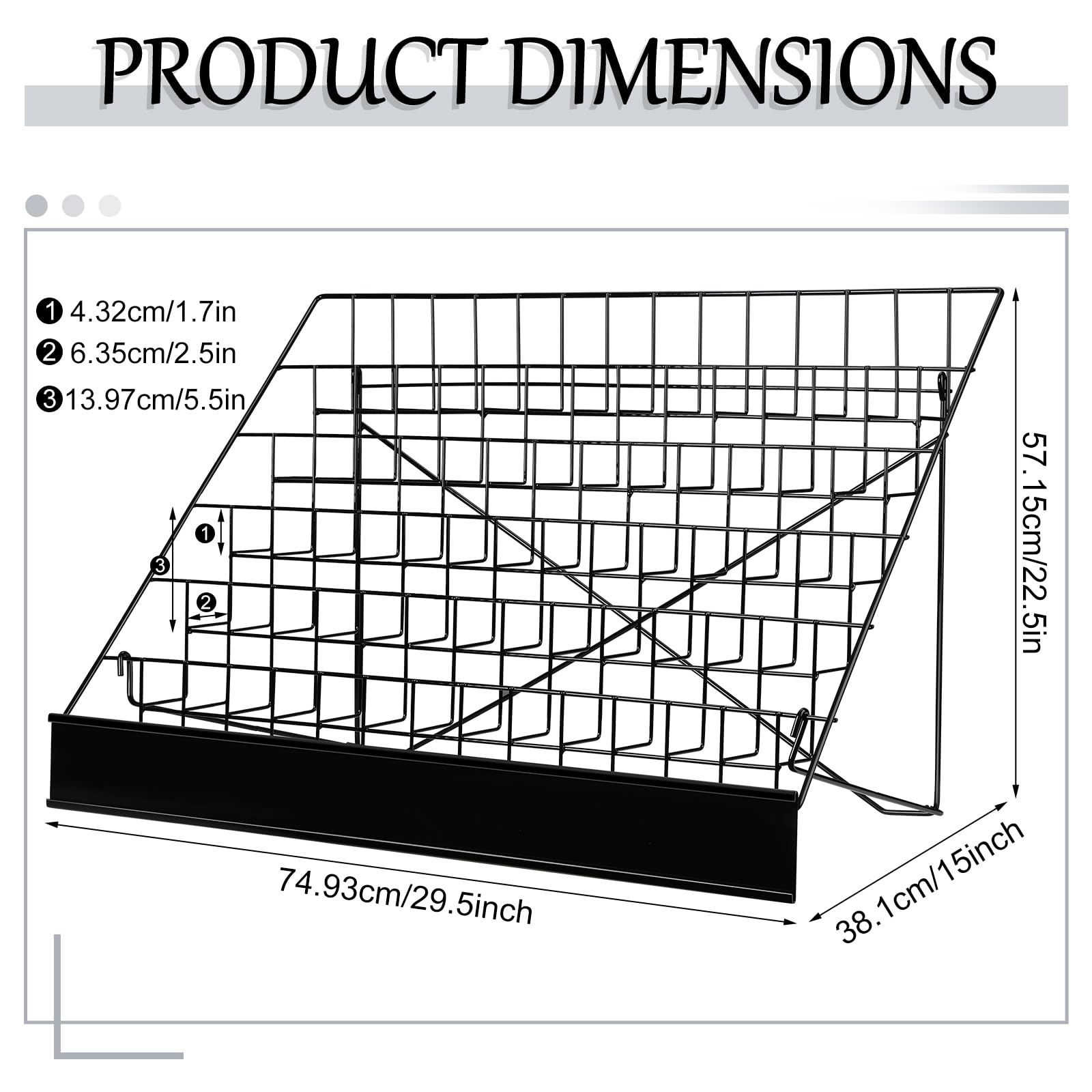 Queekay 6 Tier Wire Countertop Rack black Comic Book Holders Wide Wire Magazine Rack Tabletop Display Stand for Table Top Book Brochure Literature Comic Greeting Card Shelf Holder Stand