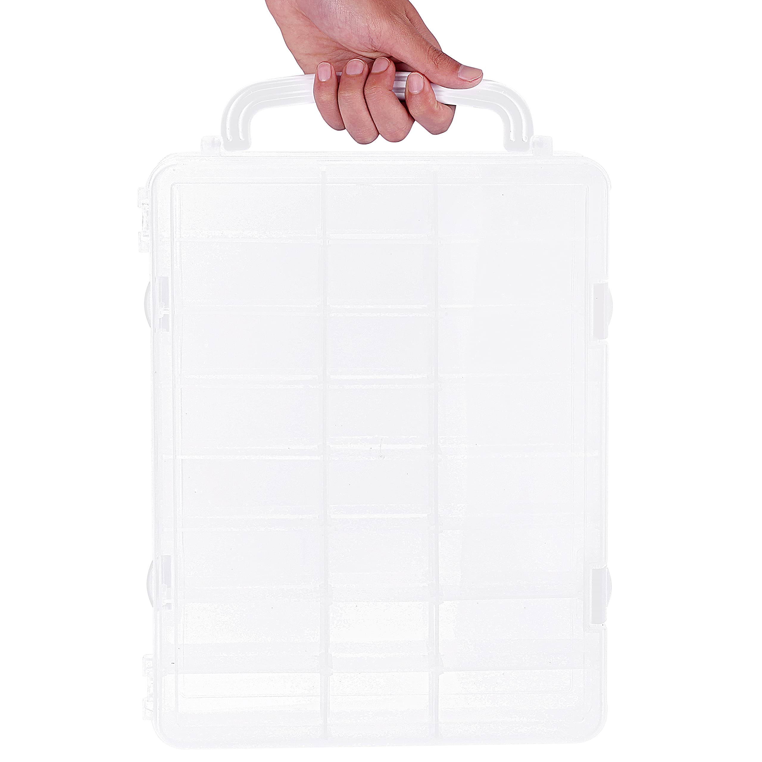 New brothread Double-Sided Storage Organizer/Box with Total 48 Adjustable Compartments, Removable Dividers for Embroidery and Sewing Threads, Embroidery Floss, Needles, Beads, Small Crafts & Toys