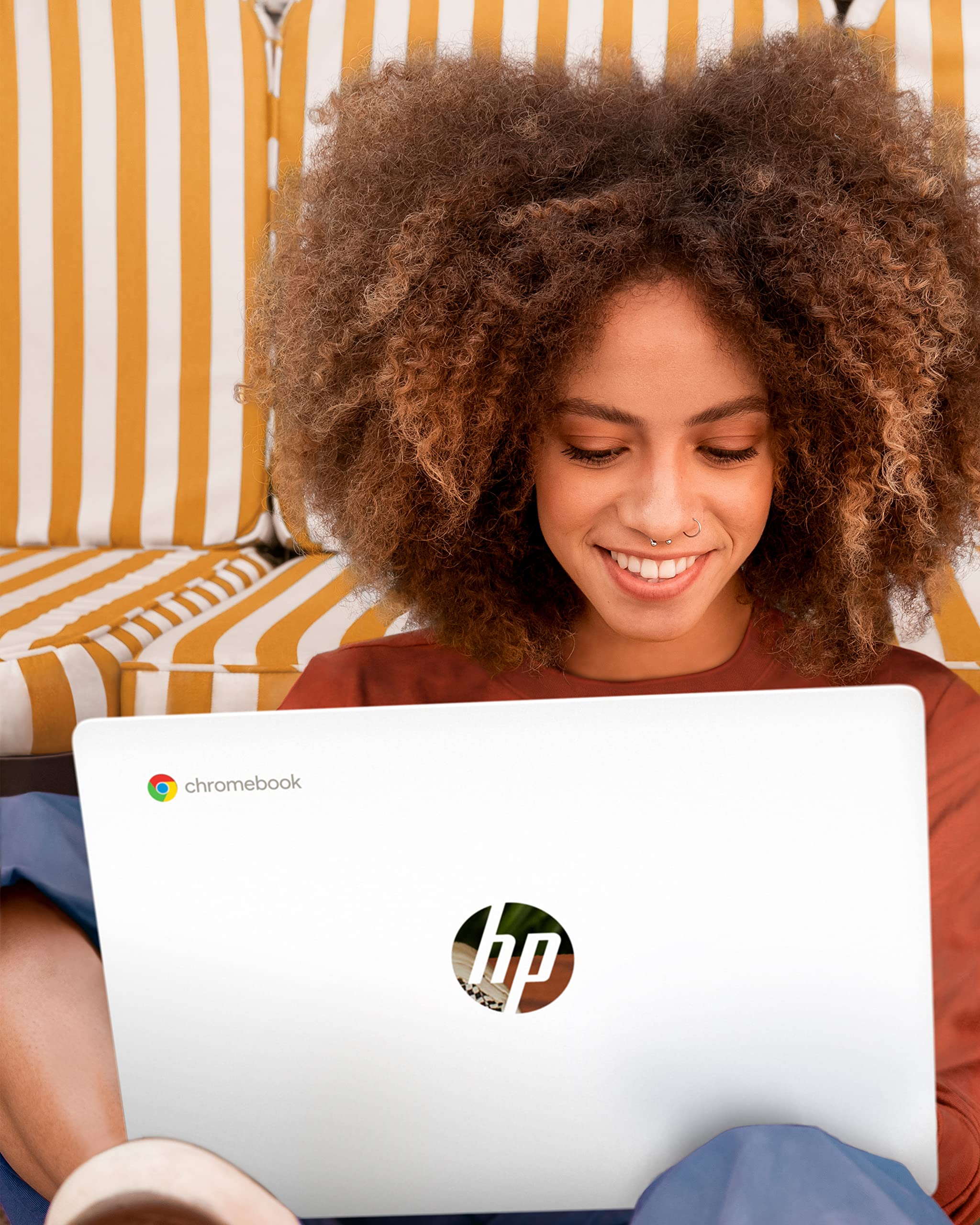 HP Chromebook 11 Laptop, MediaTek MT8183, 4 GB RAM, 64 GB eMMC, 11.6" HD Touchscreen, Chrome OS, Long Battery Life, USB-C Port, Custom-Tuned Speakers, Lightweight (11a-na0110nr, 2022, Snow White)