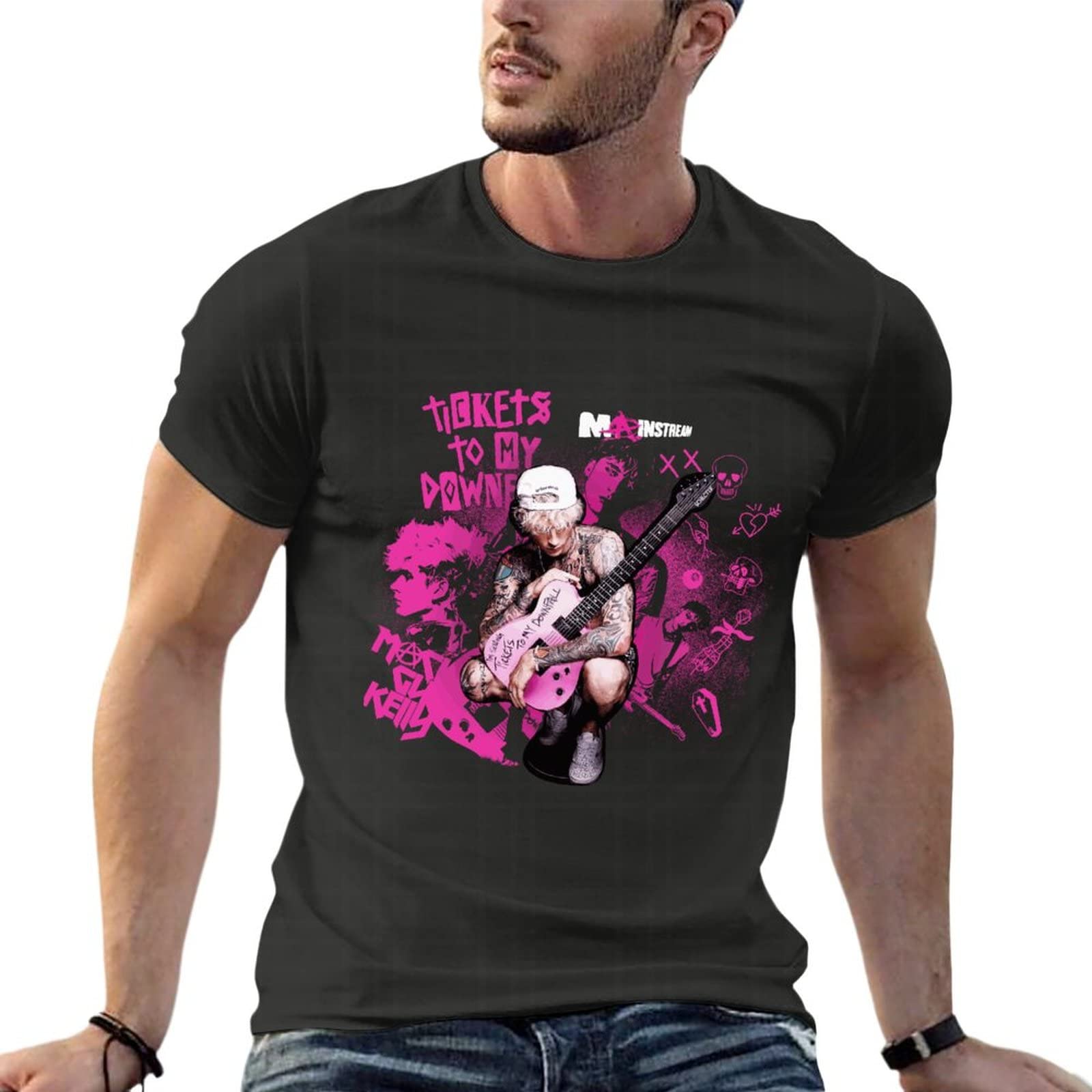 Mens Shirts Graphic Shirt for Men Casual Hip Hop T Shirt Short Sleeve Tees Couples Crewneck Tops L