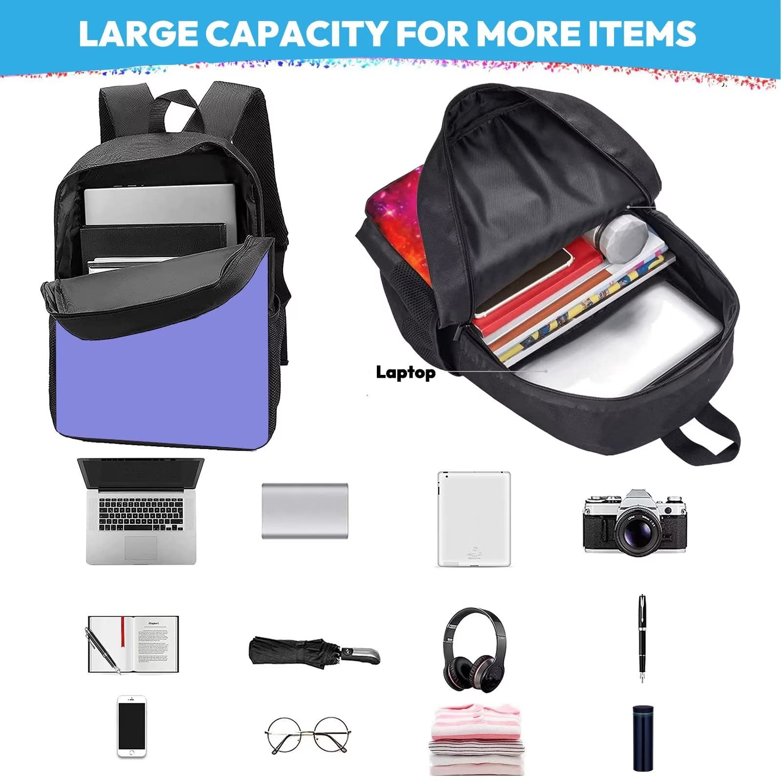 Laptop Backpacks Print 3D Shoulder Bag Daypack Travel Hiking Casual Rucksack for Men Women 1