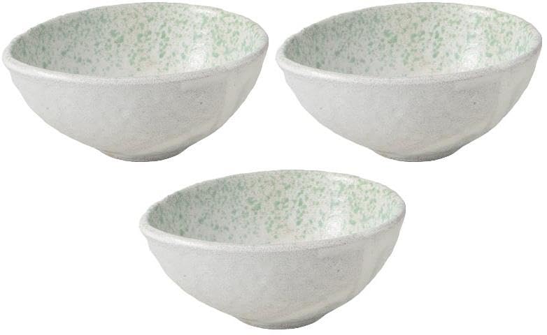 セトモノホンポ(Setomonohonpo) Set of 3 Green Blowing Drop Pots, 5.1 x 3.0 x 2.2 inches (13 x 10.1 x 5.5 cm) | Medium Pot
