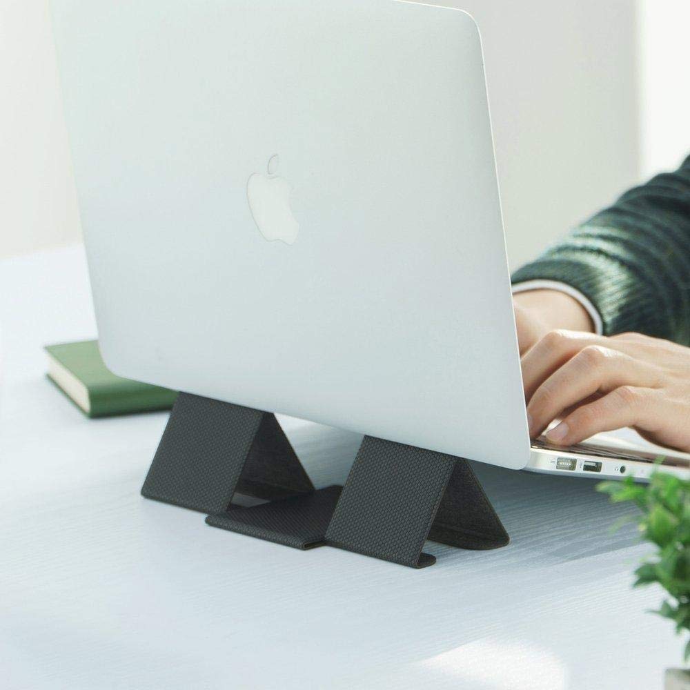 Ringke Folding Stand 2, Portable & Foldable Design Lightweight Anti-Slide Open Space Cooling Two Elevation Adjustments Invisible Laptop Stand for MacBooks, Tablets, Laptops and Notebooks - Gray