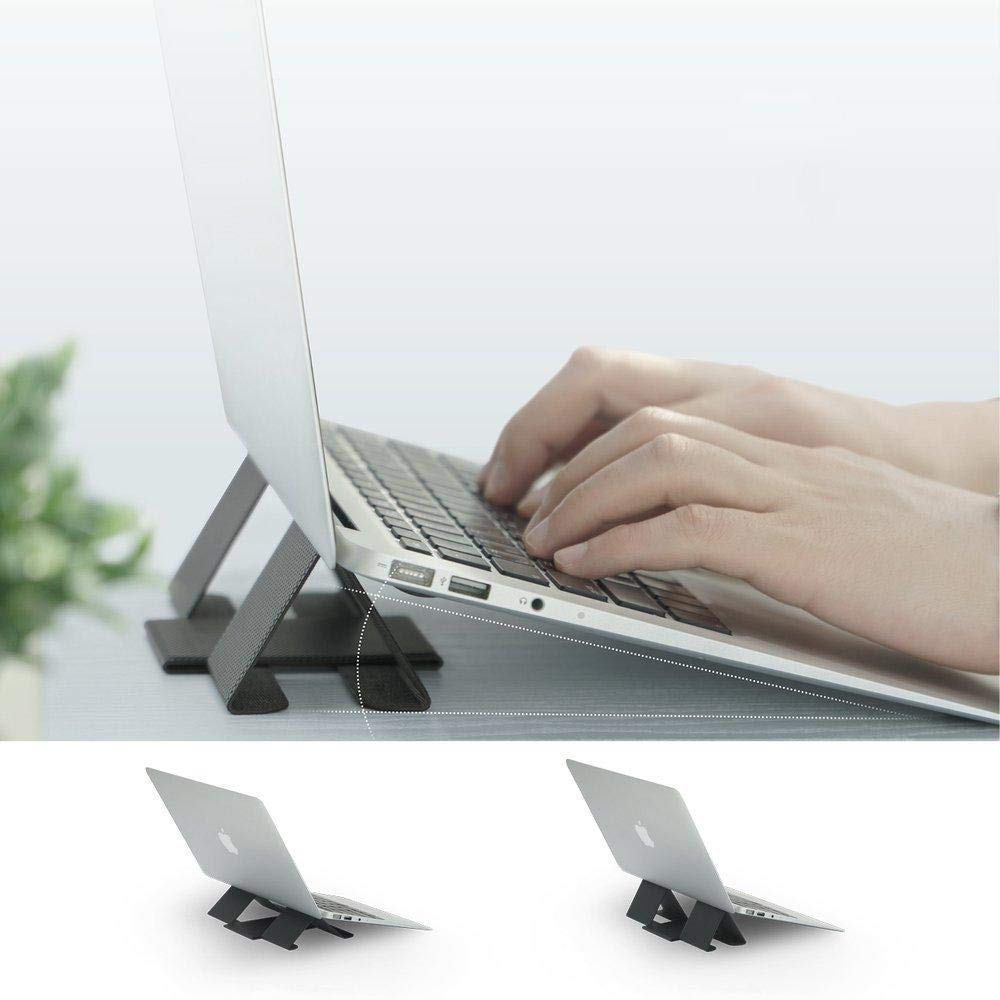 Ringke Folding Stand 2, Portable & Foldable Design Lightweight Anti-Slide Open Space Cooling Two Elevation Adjustments Invisible Laptop Stand for MacBooks, Tablets, Laptops and Notebooks - Gray
