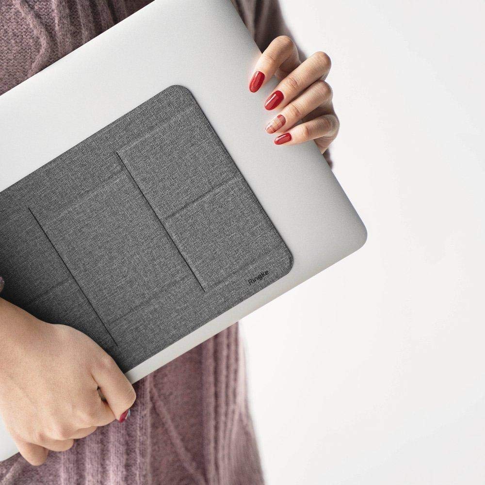 Ringke Folding Stand 2, Portable & Foldable Design Lightweight Anti-Slide Open Space Cooling Two Elevation Adjustments Invisible Laptop Stand for MacBooks, Tablets, Laptops and Notebooks - Gray