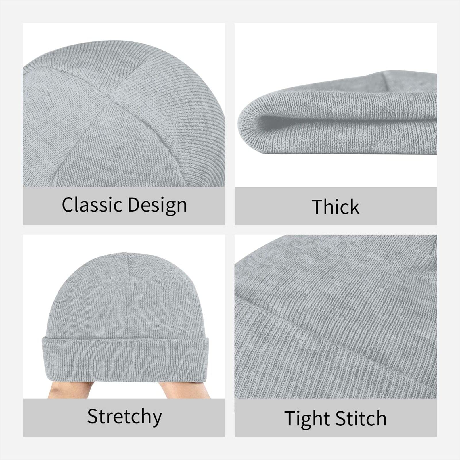 Knit Hat Beanie Cap Casual Skull Caps Hip-Hop Hats Multifunctional Headwear Unisex Gray