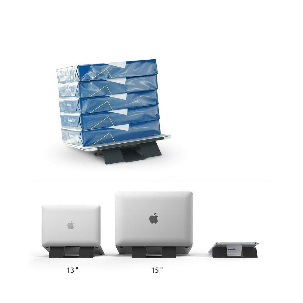 Ringke Folding Stand 2, Portable & Foldable Design Lightweight Anti-Slide Open Space Cooling Two Elevation Adjustments Invisible Laptop Stand for MacBooks, Tablets, Laptops and Notebooks - Gray