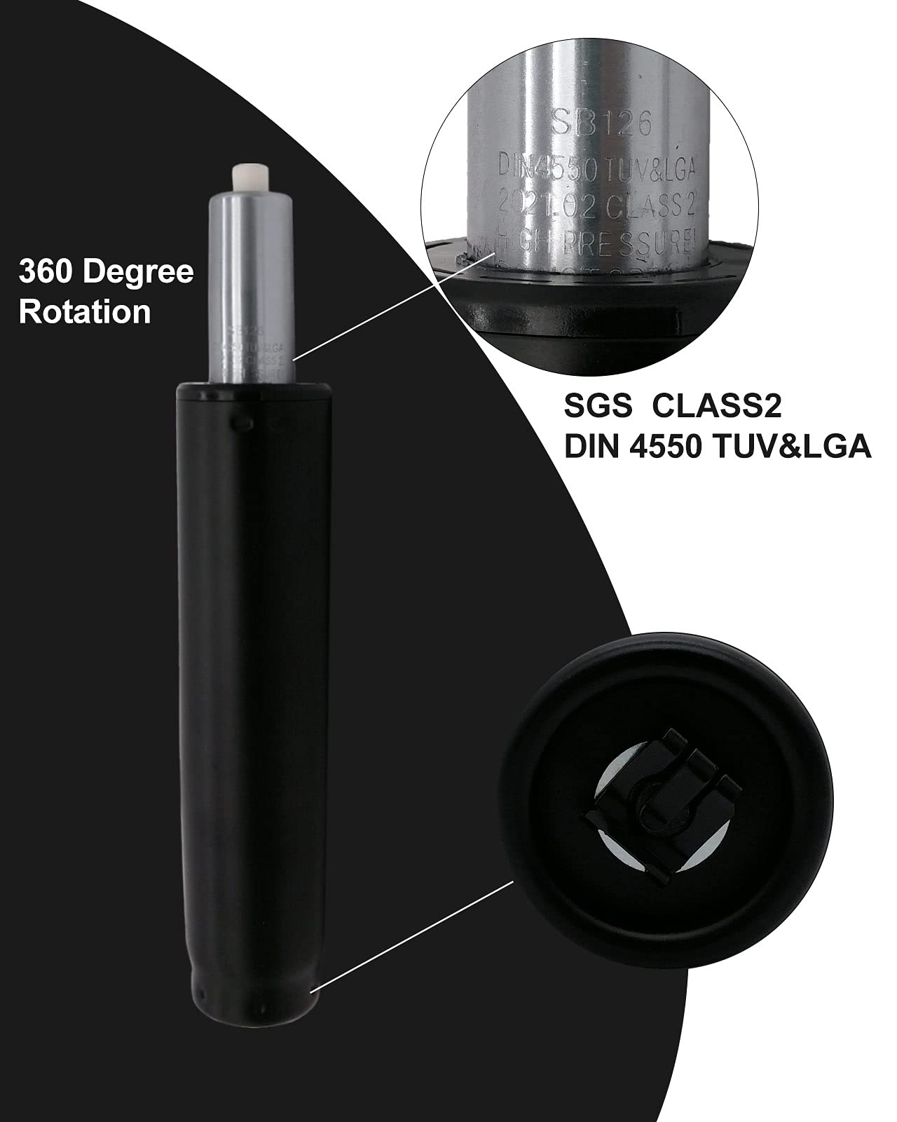 AeKeatDa 5" Long Stroke Office Chair Gas Lift Cylinder Replacement Pneumatic Shock Piston Heavy Duty (500 lbs) fit for Most Chairs