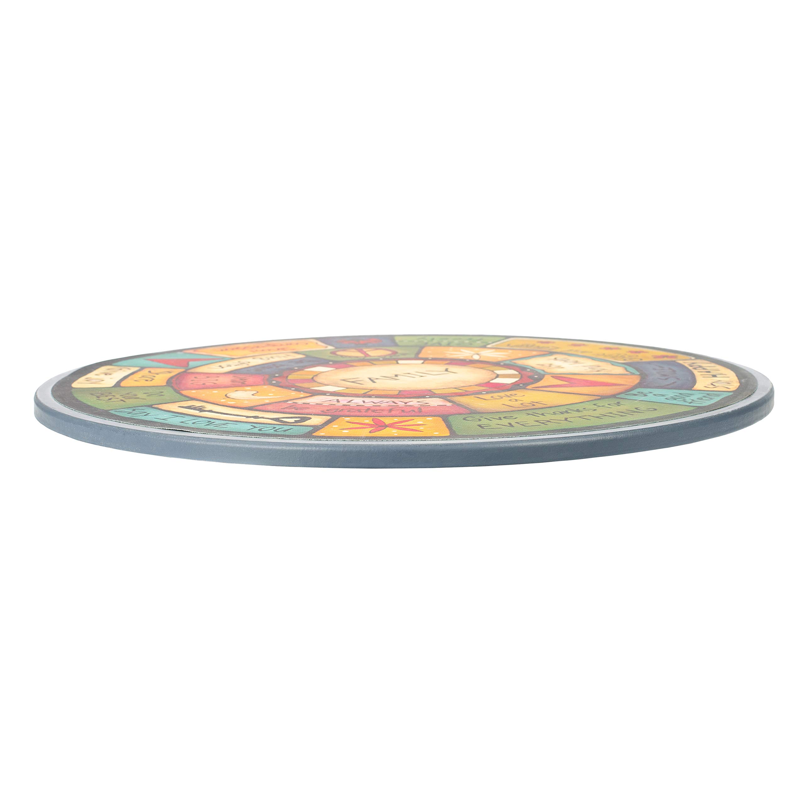 DEMDACO Family Values Love Kind Peace Multicolored 18 x 18 Wood Composite Lazy Susan