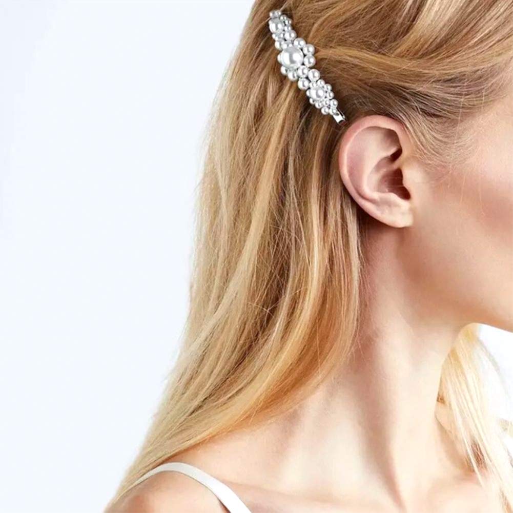 990 Pcs Self Adhesive Pearl Stickers, White Flat Back Pearls Sticker for Face Beauty Makeup Nail Art Cell Phone DIY Crafts Home Decor Scrapbooking Embellishments, 3mm/4mm/5mm/6mm