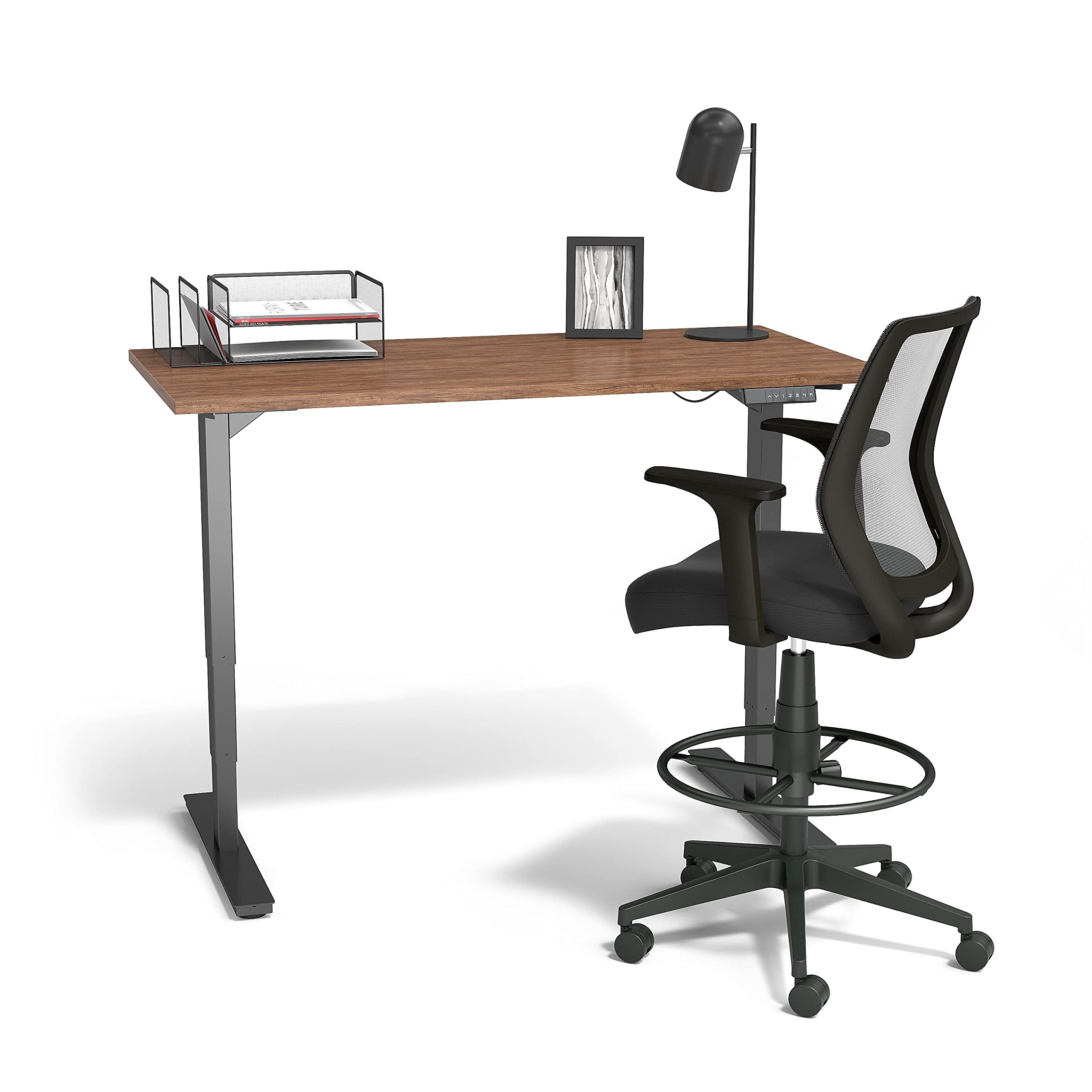 Union & Scale Un59384 Essentials Mesh Back Fabric Drafting Stool, Black