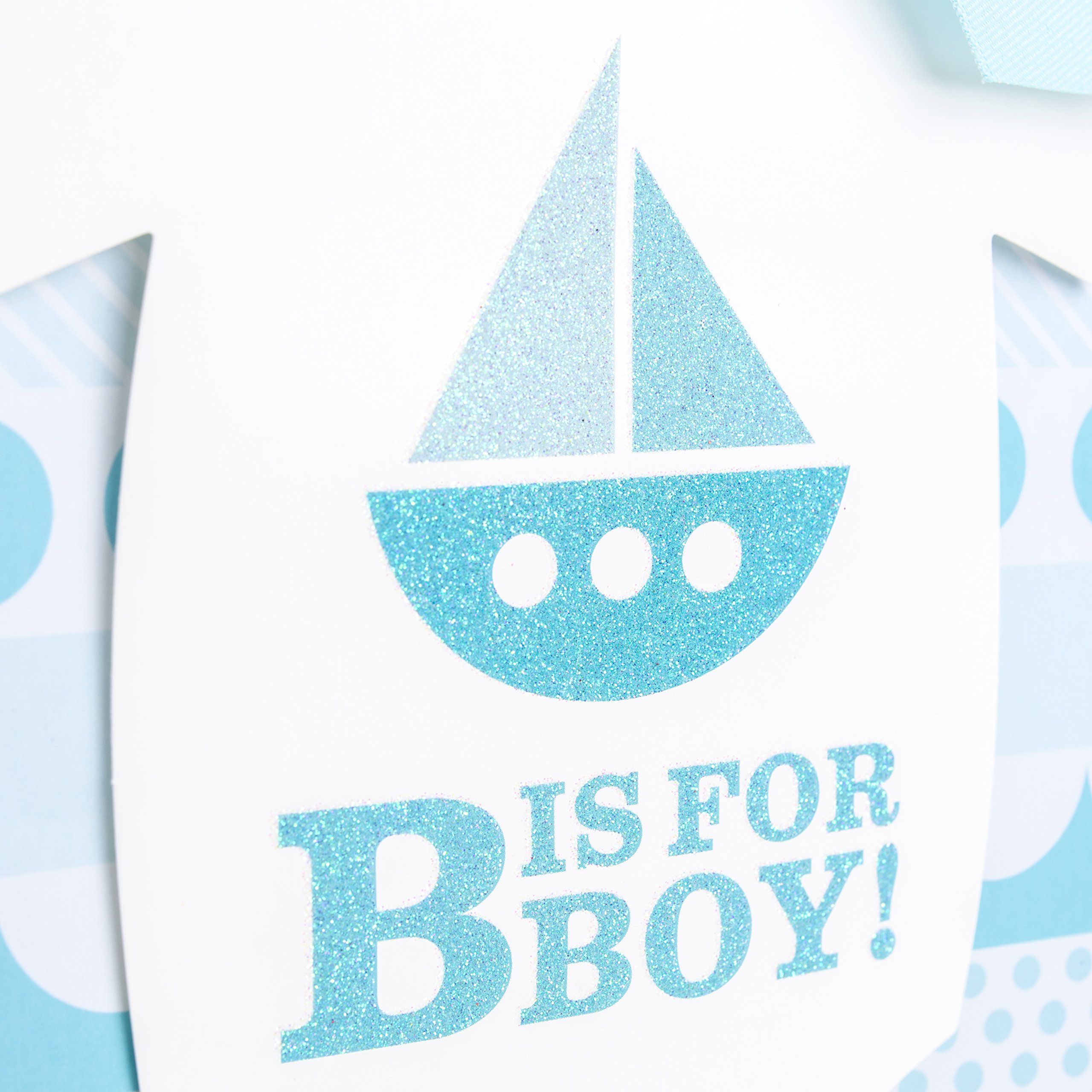 Hallmark 13" Large Gift Bag with Tissue Paper for Baby Showers, New Moms and More (B is for Boy, Blue)