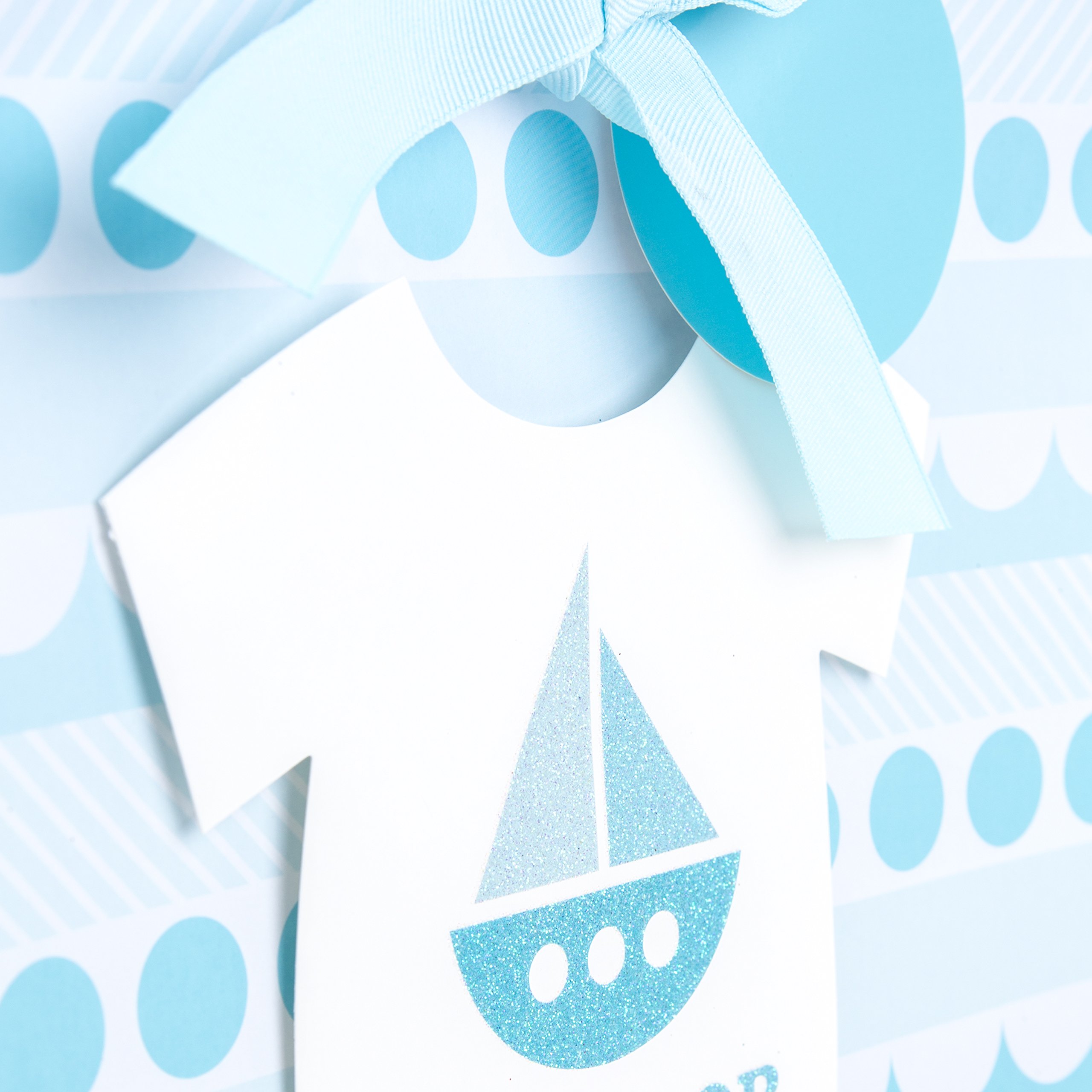Hallmark 13" Large Gift Bag with Tissue Paper for Baby Showers, New Moms and More (B is for Boy, Blue)