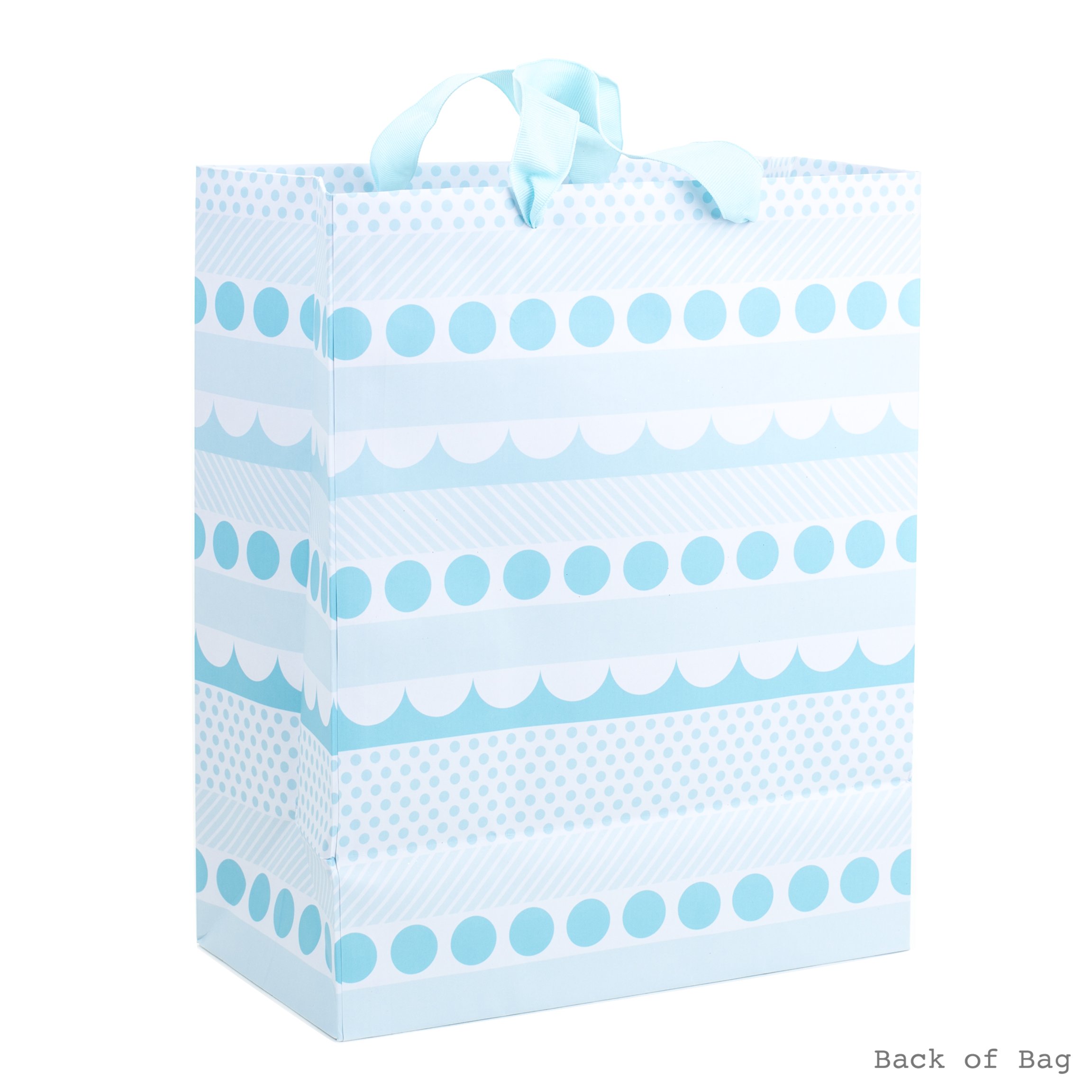 Hallmark 13" Large Gift Bag with Tissue Paper for Baby Showers, New Moms and More (B is for Boy, Blue)