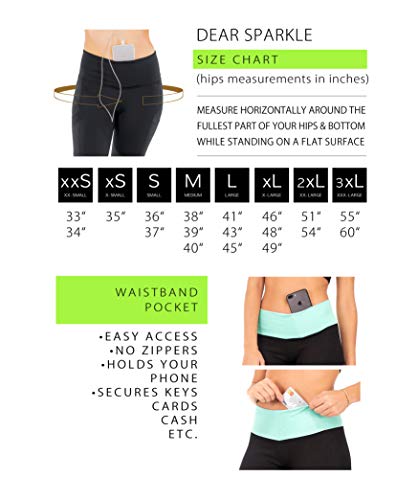 DEAR SPARKLE Bootcut Leggings for Women | Slim Look Bootleg Opaque Yoga Pants w Pocket + Plus Size (C5) (Sky, 3X-Large)