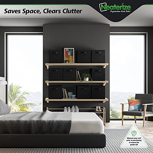 13x13 Large Storage Cubes (Set of 9). Fabric Storage Bins with Dual Handles | Cube Storage Bins for Home and Office | Foldable Cube Baskets For Shelf | Closet Organizers and Storage Box (Black)