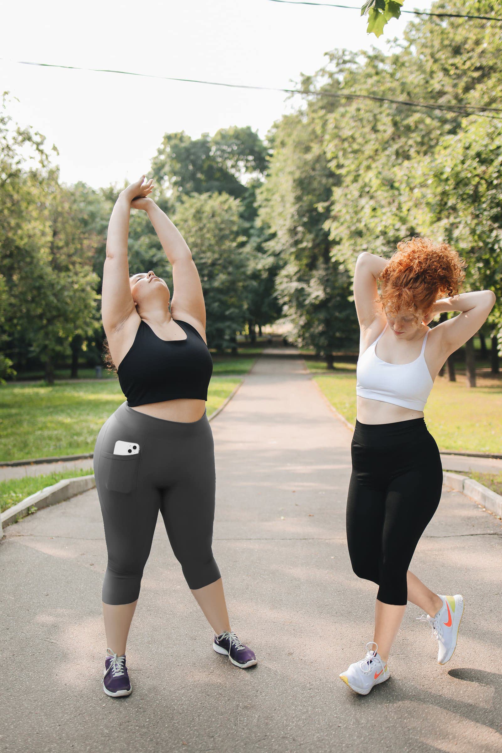 MOREFEEL Plus Size Capri Yoga Pants for Women with Pockets-Stretchy X-4XL Tummy Control High Waist Workout Black Leggings