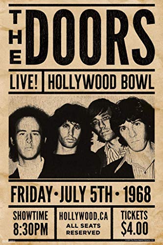 Pyramid America The Doors Live at Hollywood Bowl Jim Morrison Classic Rock Music Band Retro Vintage Cool Wall Decor Art Print Poster 24x36