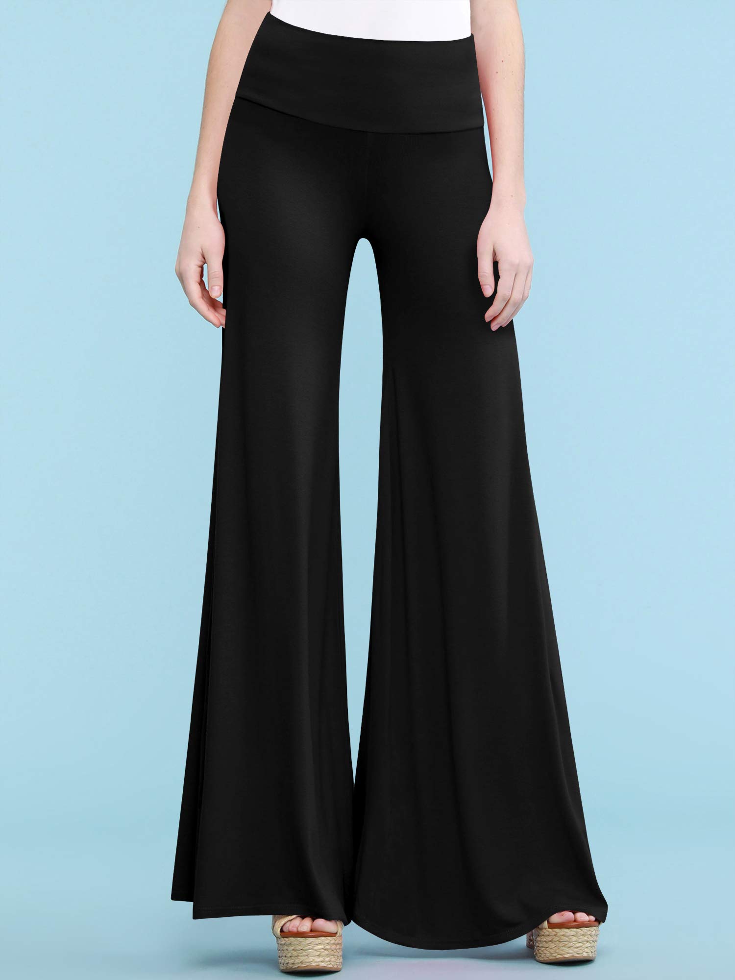 MBJ WB750 Womens Chic Palazzo Lounge Pants M Black