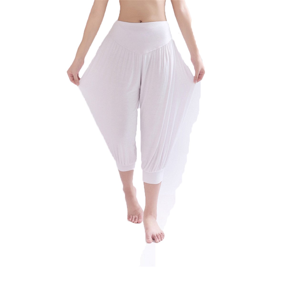 LKXHarleya Women Modal Harem Yoga Pants Loose Casual Fold Over Pilates Capri Pants Yoga Pants