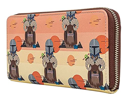 Loungefly x Star Wars The Mandalorian Bantha Ride AOP Zip Around Wallet