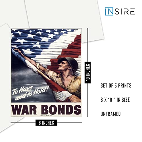 WW2 Poster WW2 Propaganda Poster WW2 Memorabilia - Set of 5 (8x10") Military Posters WW2 Posters WW2 Wall Art Army Poster, World War 2 Poster Propaganda Posters WW2 Wall Decor WWII Posters - Unframed