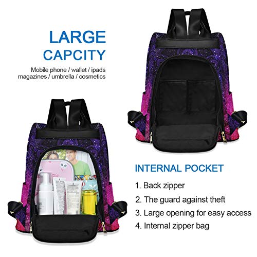 ALAZA Purple Mandala Galaxy Backpack Purse for Women Anti Theft Fashion Back Pack Shoulder Bag