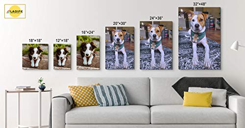 Laoife Custom Canvas Upload Images, Personalized Photo to Canvas Digitally Print Wall Art, Personalized Canvas Pictures for Kid Lover Pet Family, Canvas Framed(20x30 inch)