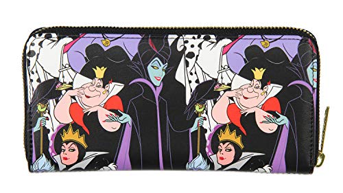 Loungefly Disney Villains Allover Print Zip Around Wallet