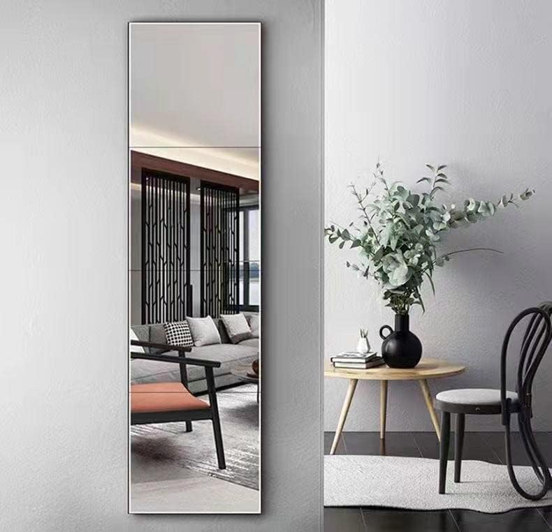 LANWAN Wall Mounted Mirror Frameless Full Body Mirror Tiles for Bedroom, Full Length Mirror Wall Mounted for Home Gym Door etc (15.7" 1 pc)