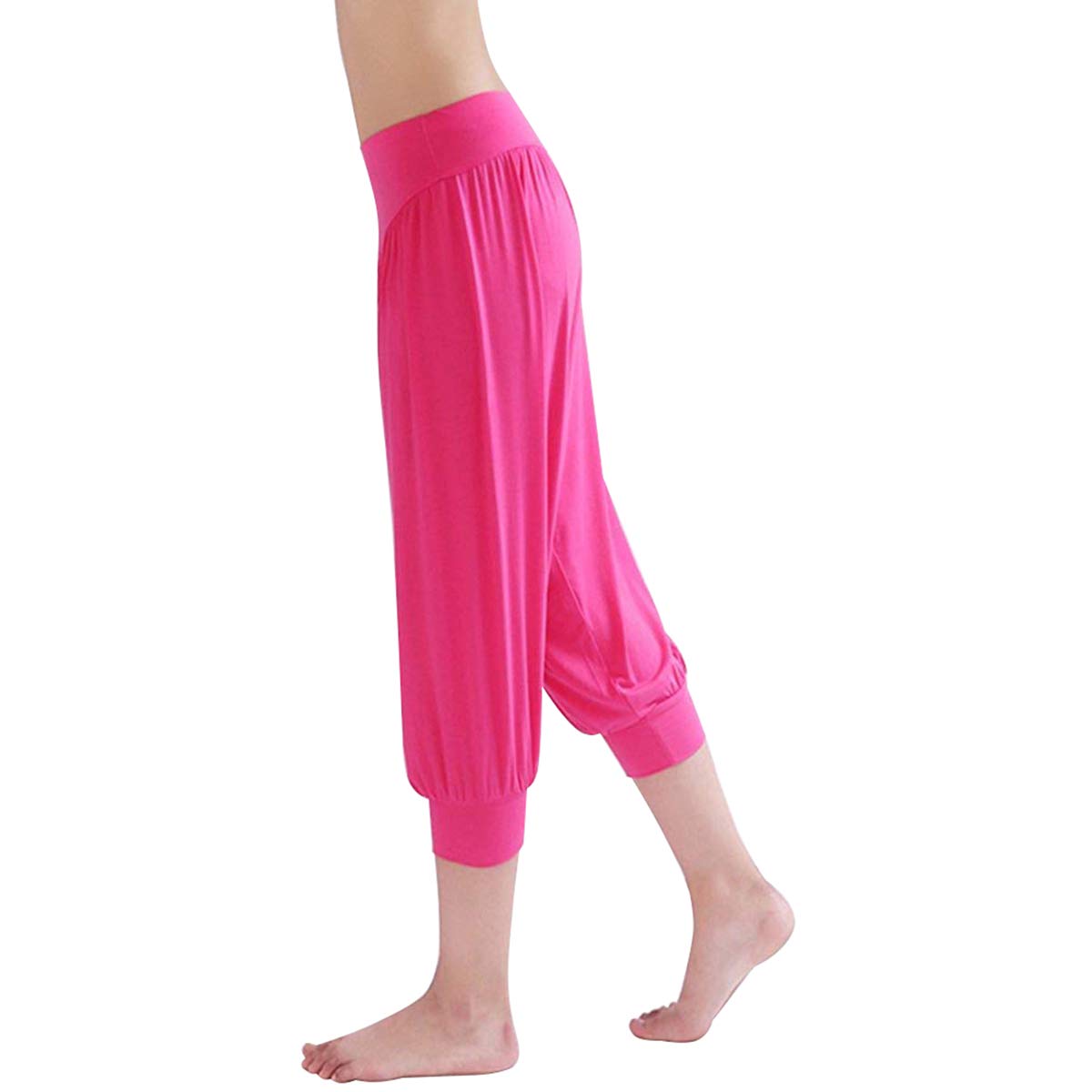 LKXHarleya Women Modal Harem Yoga Pants Loose Casual Fold Over Pilates Capri Pants Yoga Pants