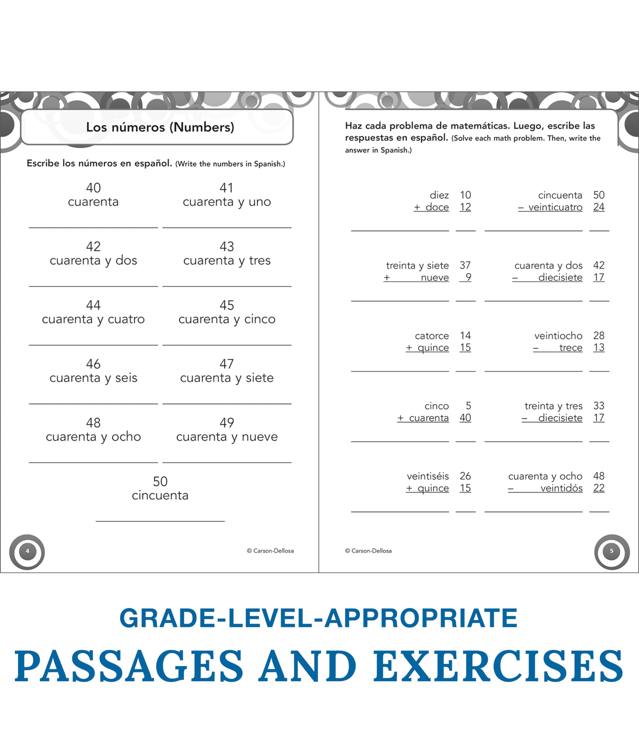 Carson Dellosa Skill Builders Spanish I Workbook—Grades 6-8 Reproducible Spanish Workbook With Spanish Vocabulary, Common Words and Phrases for Conversational Skills (80 pgs)