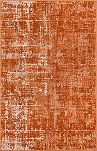 Rugs.com Valencia Collection Area Rug β 5' x 8' Orange Low Rug Perfect for Bedrooms, Dining Rooms, Living Rooms