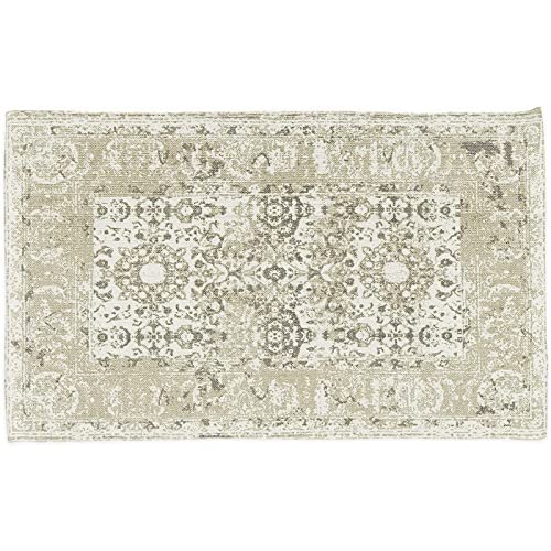 Vintage Jute Area Rug, Bohemian Style Home Décor (Grey, 3 x 5 Feet)