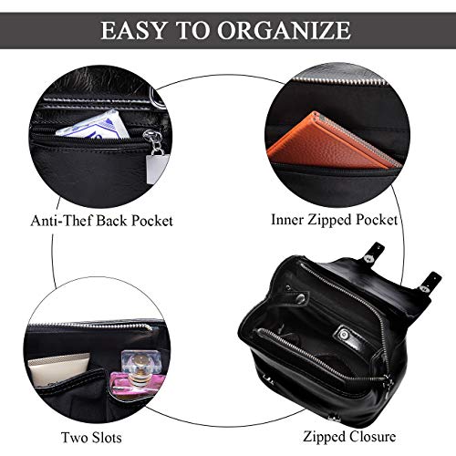 VASCHY MiniĀ Backpack Purse, 2 Ways to Carry Cute Small Backpack for Women and Girls with Detachable Straps Black