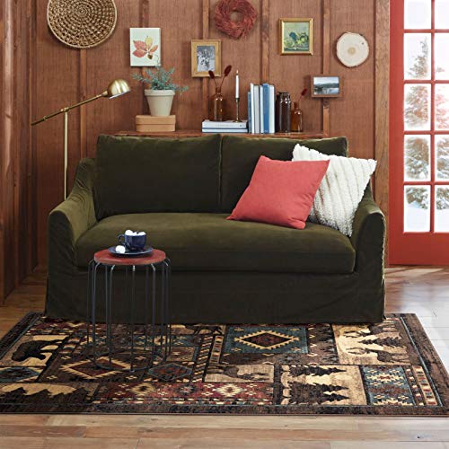 Home Dynamix Buffalo Bear Rustic Area Rug, Brown/Red, 5'2"x7'2", Rectangular