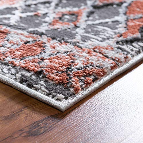 Rugs.com Leipzig Collection Area Rug β 2' x 3' Salmon Low-Pile Rug Perfect for Entryways, Kitchens, Breakfast Nooks, Accent Pieces